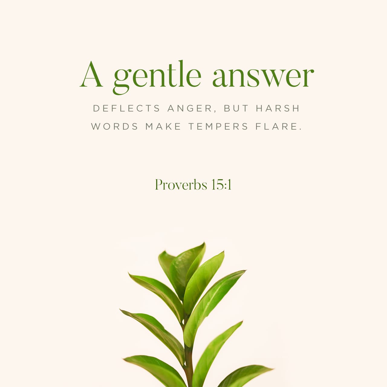 Proverbs 15:1 A gentle answer deflects anger, but harsh words make ...