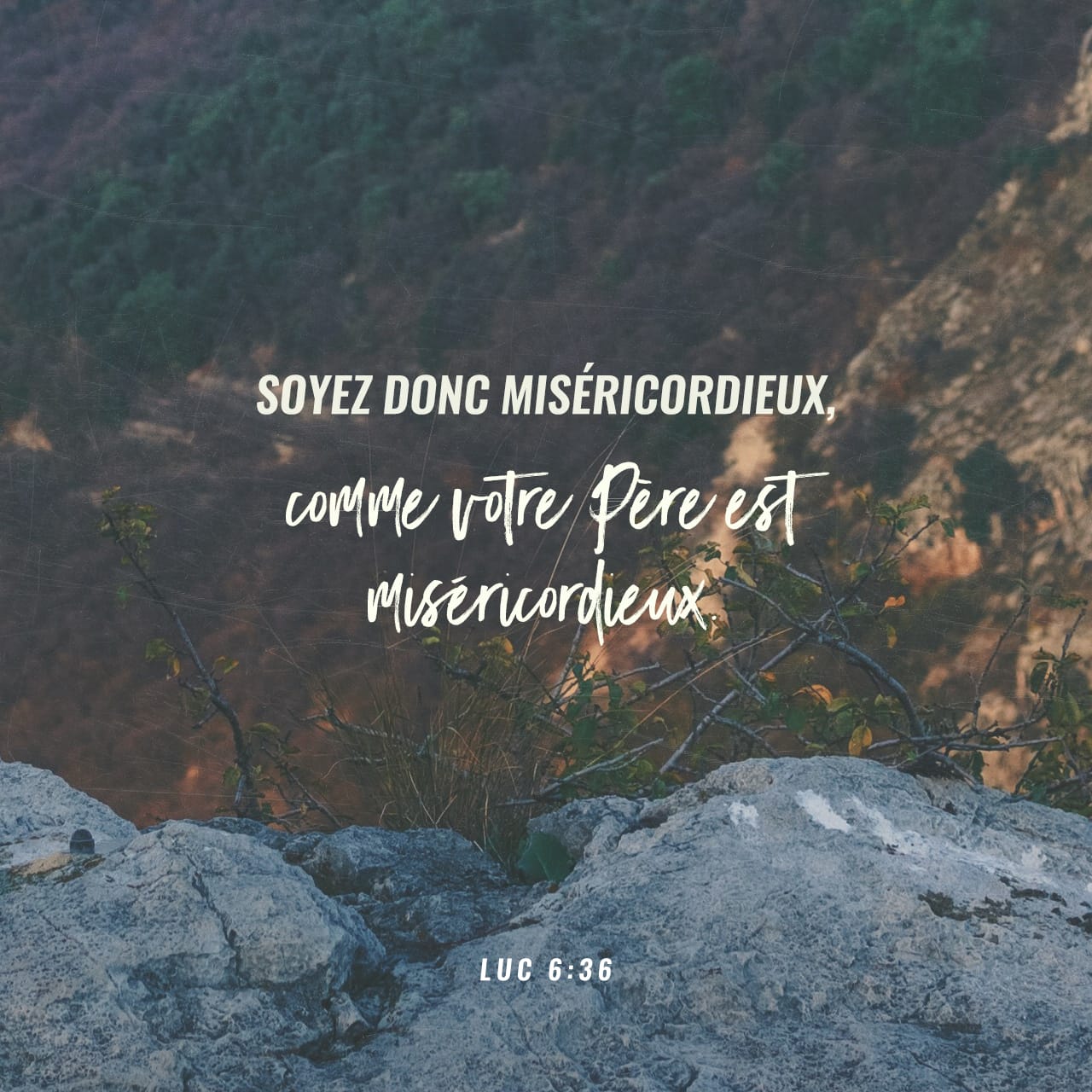 Luc 6:36 Soyez donc miséricordieux, comme votre Père est miséricordieux ...