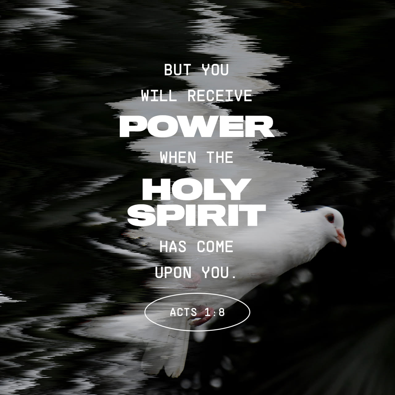 Acts 1:8 But you will receive power when the Holy Spirit comes on you ...