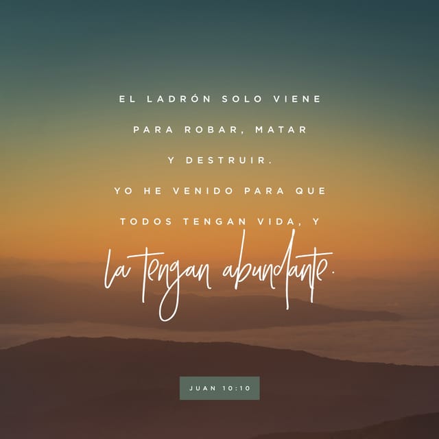S.Juan 10:10 RVR1960; El ladrón no viene sino para hurtar y matar y ...